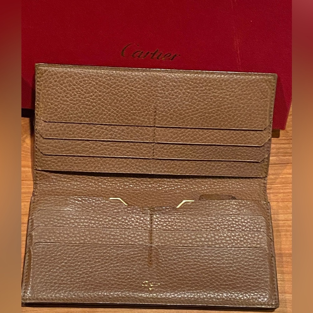 Cartier Brown Leather Long Wallet - Gem